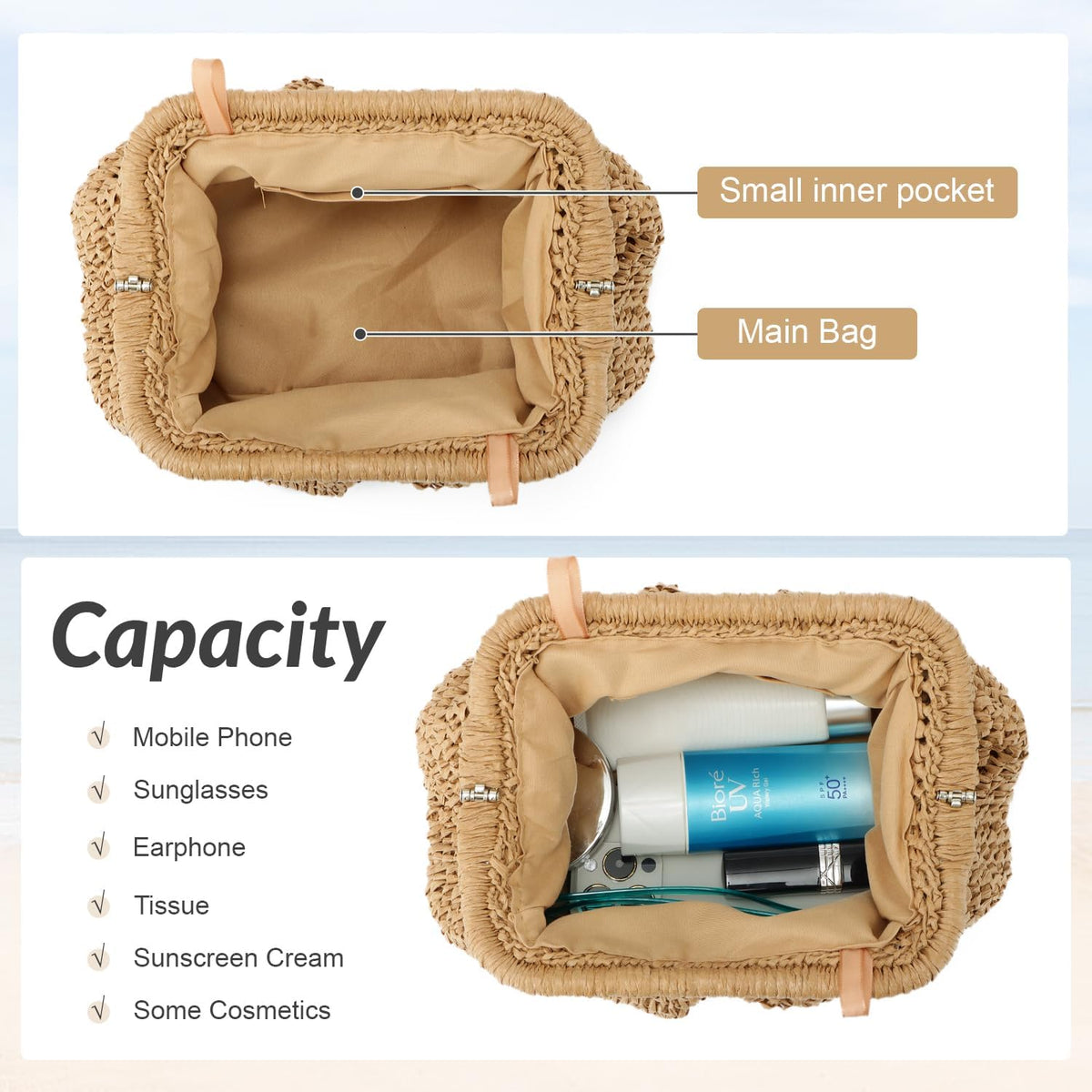 Freie Liebe Straw Clutch Bag | Beach Crossbody – Kinzd