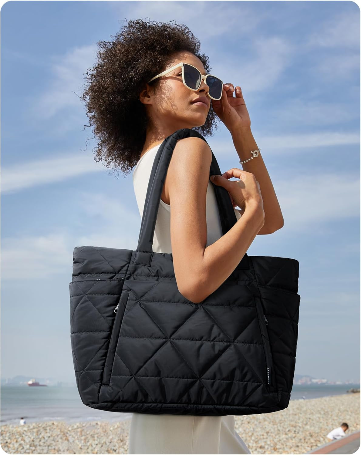 BAGSMART Quilted Puffer Tote Bag Kinzd bagsmart-quilted-puffer-tote-bag-kinzd