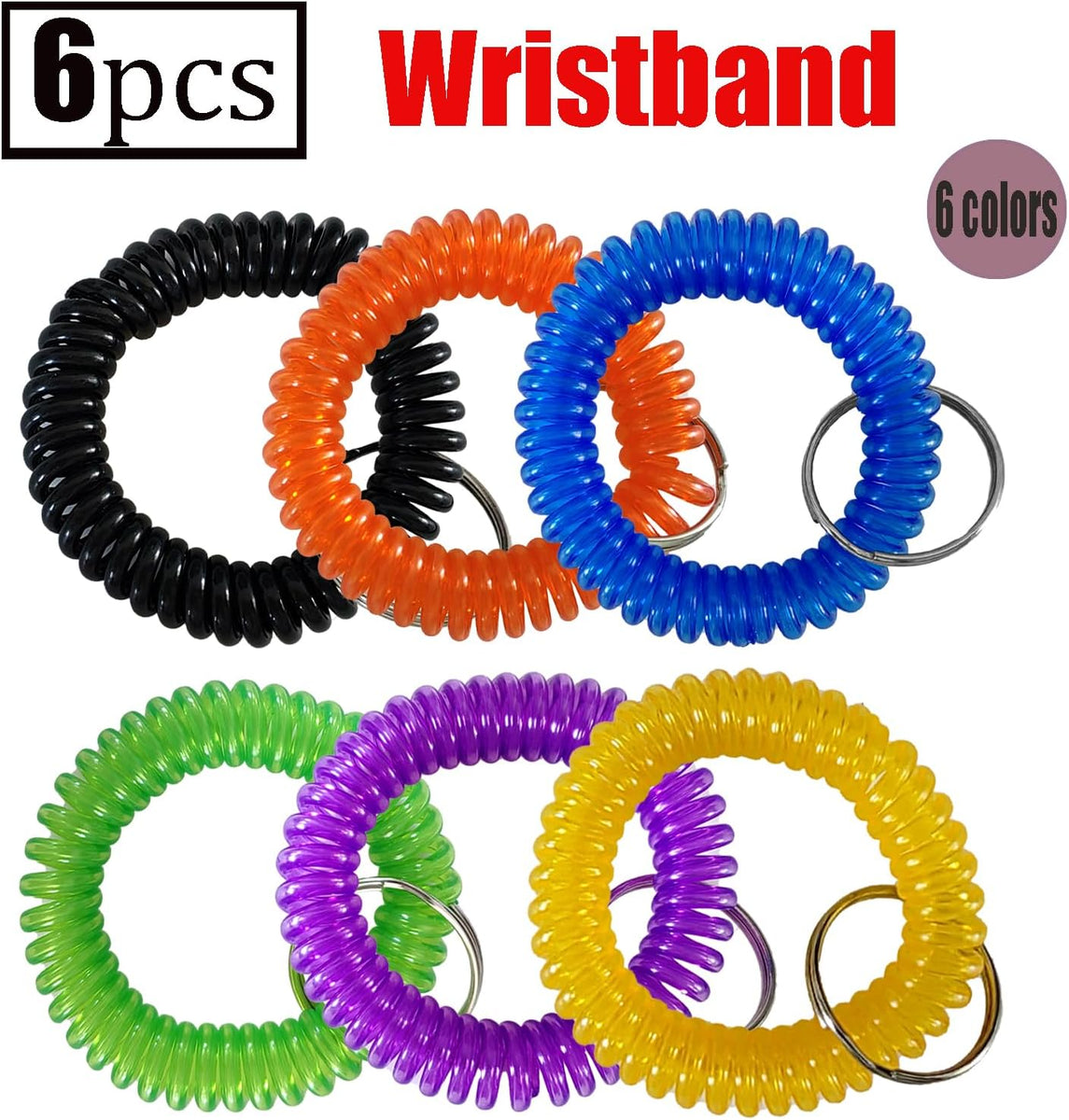 HAMIYELL 6 Pack Spiral Wrist Coil Key Chain – Kinzd