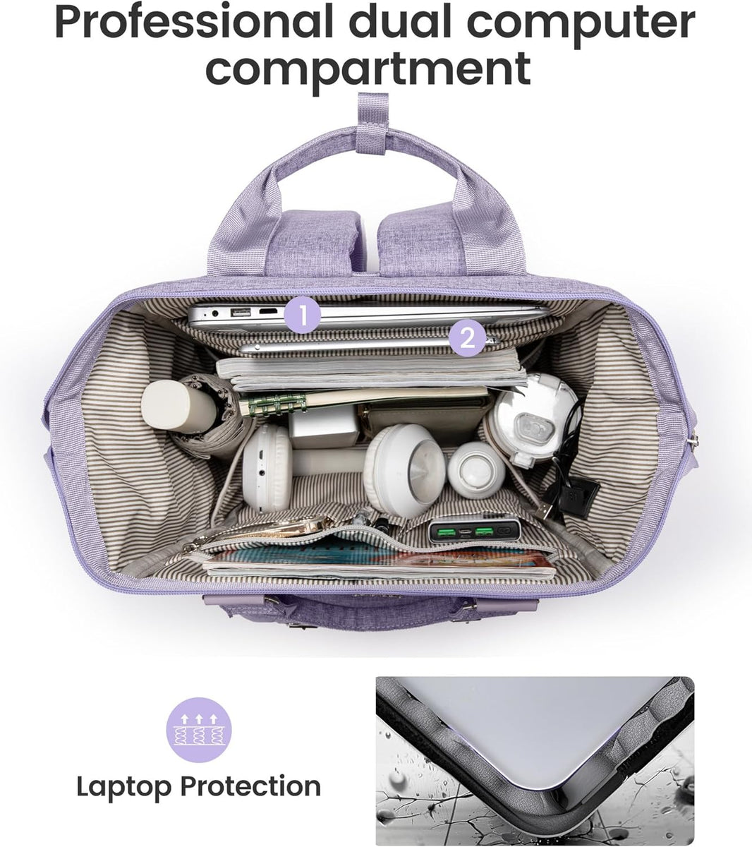 LOVEVOOK 15.6 Inch Purple Laptop Backpack – Kinzd