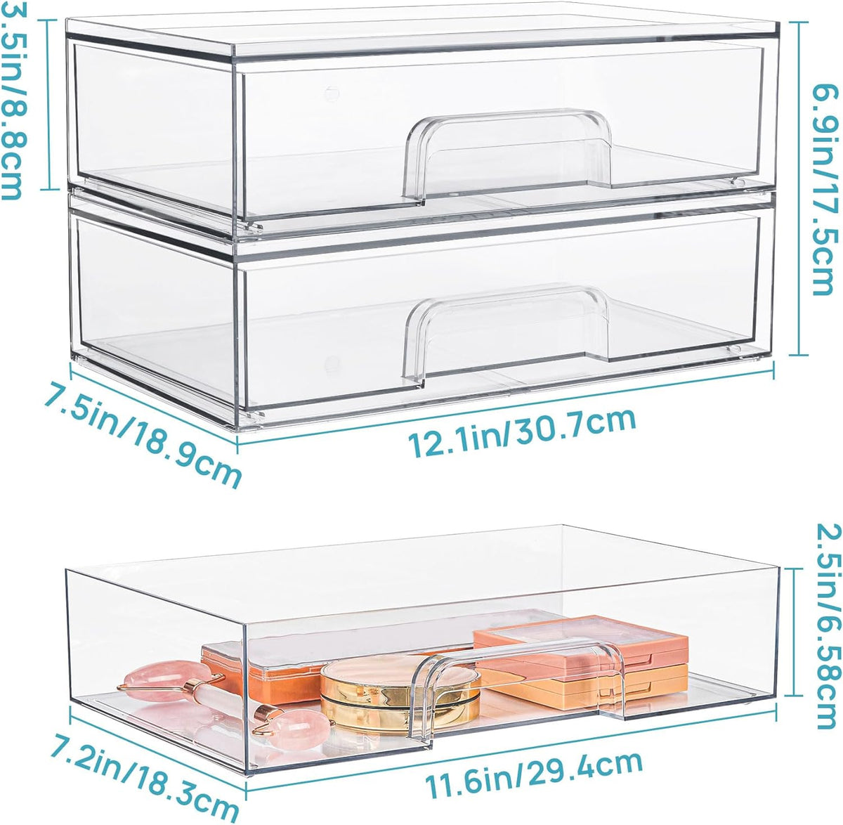Vtopmart 2 Pack Clear Acrylic Storage Drawers – Kinzd