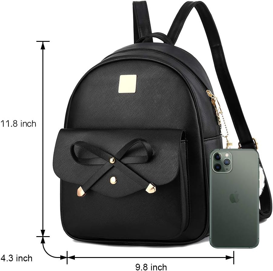 I IHAYNER 3-Pieces Bowknot Leather Backpack & Purse Set – Kinzd