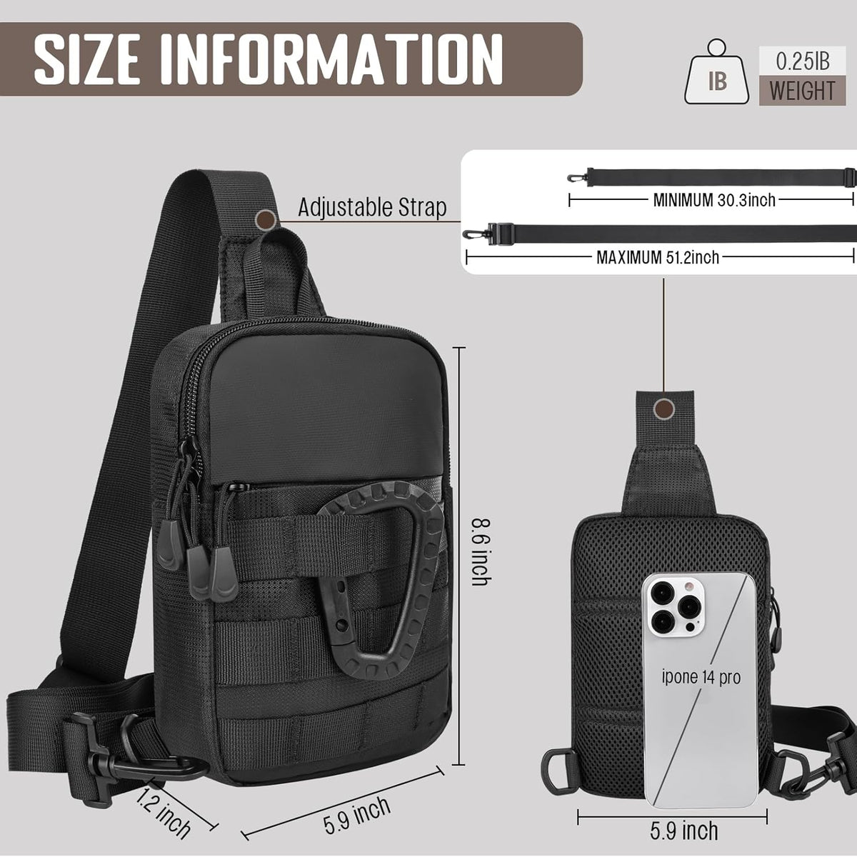 DEYACE Tactical Sling Bag | EDC Crossbody – Kinzd