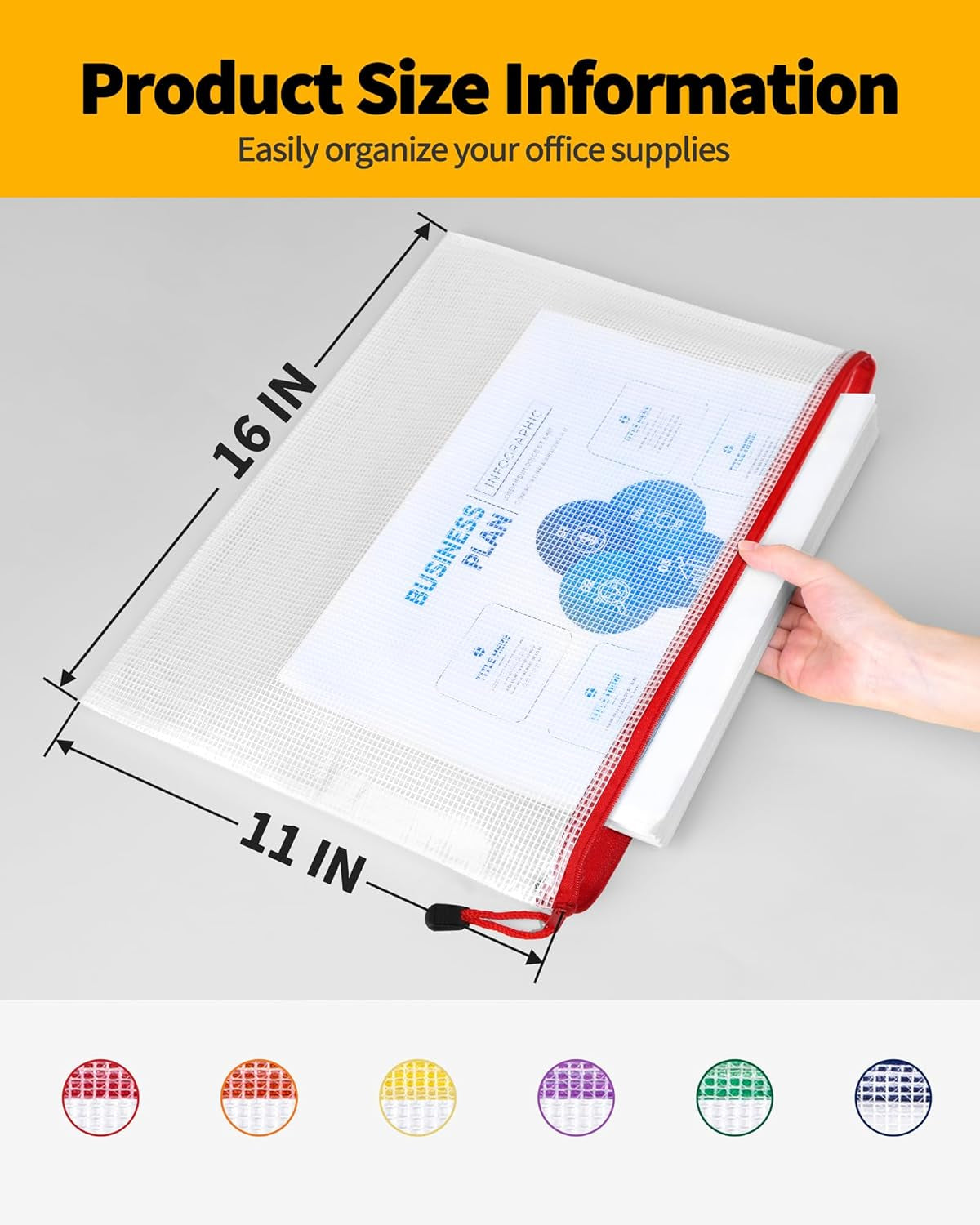 SUNEE 12 Pack A3 Mesh Zipper Storage Bags – Kinzd